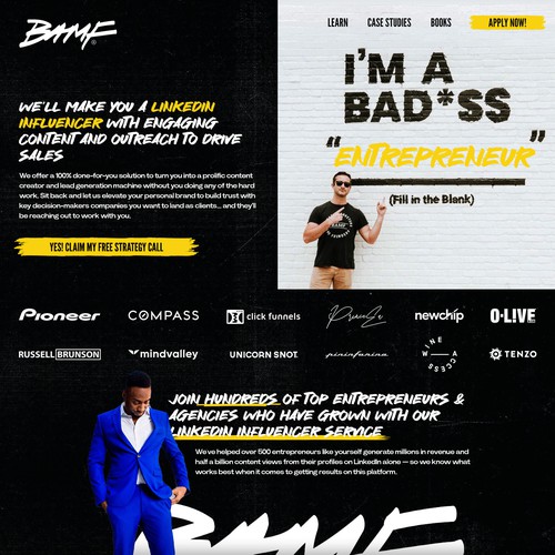 Designs | "BAMF.COM" Website Redesign | We need a badass new web design ...