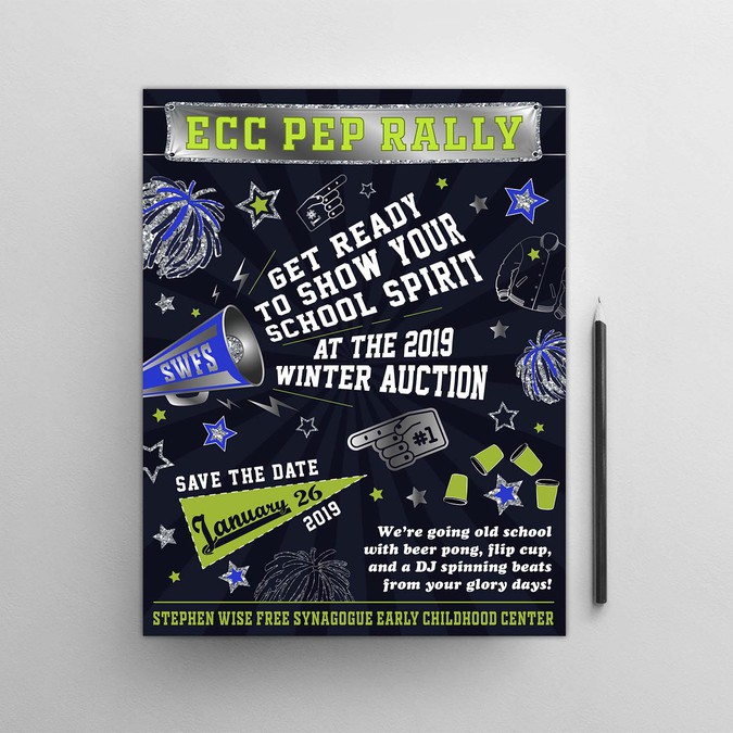 Pep rally theme school fundraiser invitation | Other business or ...