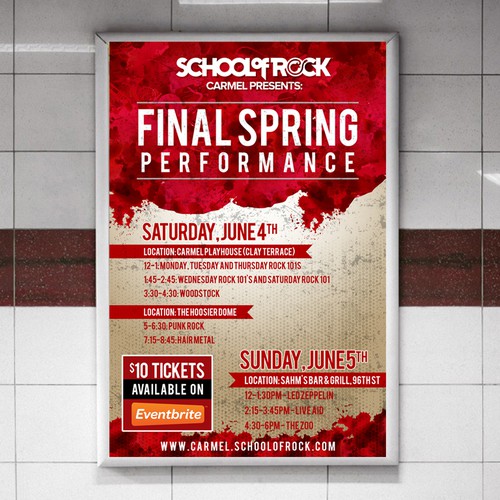 School of Rock Spring Concert Poster | Poster contest