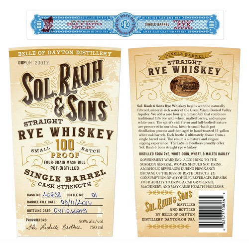 Designs | Vintage Rye Whiskey Label for Craft Distillery | Product ...