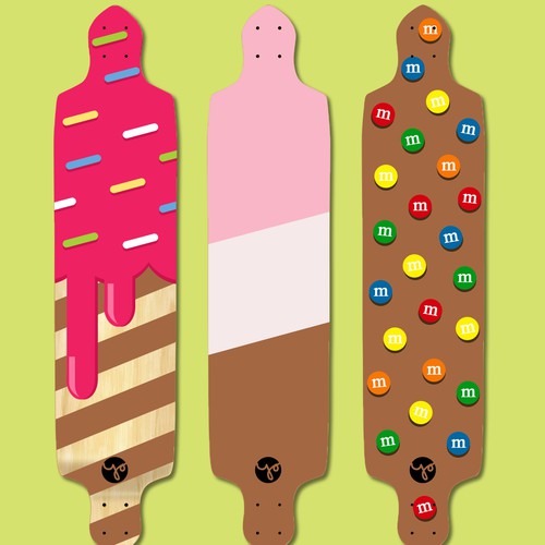 Retro / Geometric Longboard Design | Sonstiges Merchandising Wettbewerb