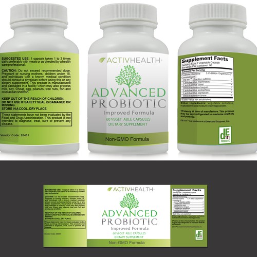 Create an attractive Probiotic Supplement Bottle Label | Product label ...