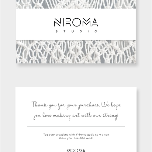 Create a fun and alluring thank you postcard for a macrame decor studio ...