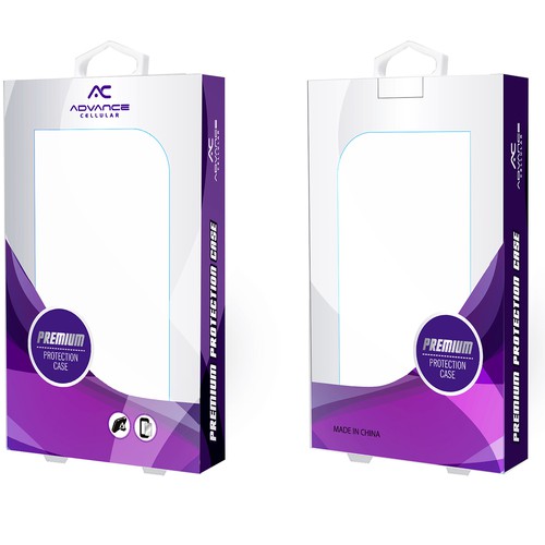 Create a Modern packaging design for a high tech cell phone accessory ...