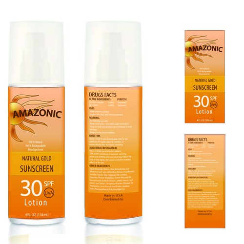 Create a Natural SPF 30 Sunscreen label, to impress | Product label contest