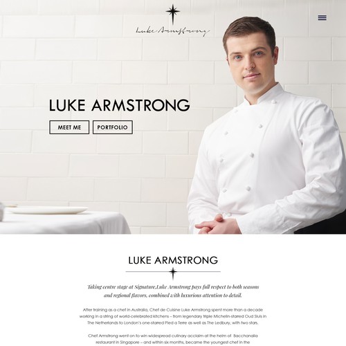 Designs | Luke Armstrong Chef | Web page design contest
