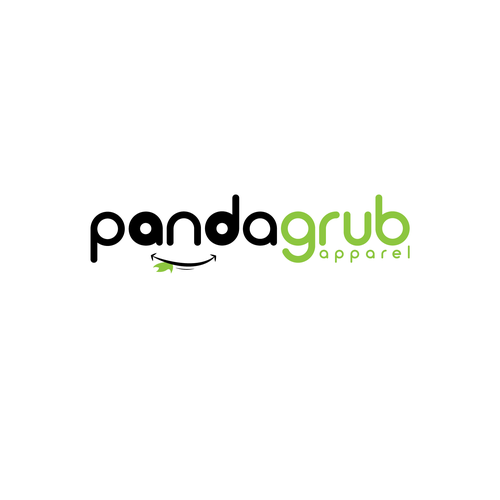 Create a humorous logo for Panda Grub Apparel with a Panda eating or ...