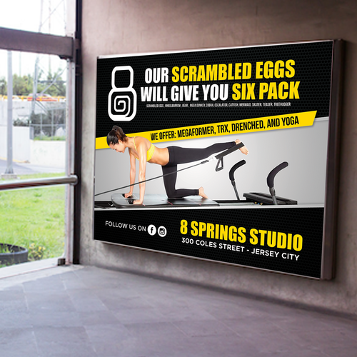 Create an attention grabbing, edgy fitness ad for small billboard ...