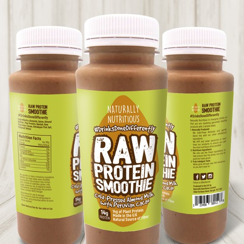 Raw Protein Smoothie label for brand looking to create change & disrupt ...