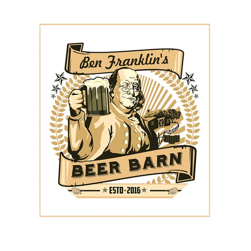 create an "eye catching" logo for Ben Franklin's Beer Barn | Logo ...