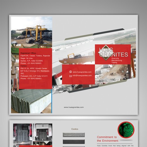 Create a excellent brochure for granite quarrying, manufacturing and ...