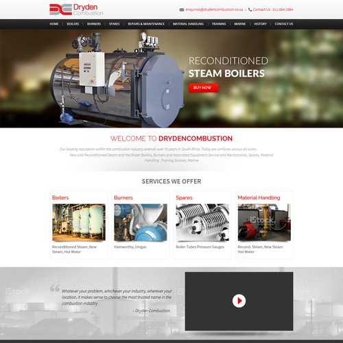 Designs | Website revamp for hot water boilers company | Web page ...