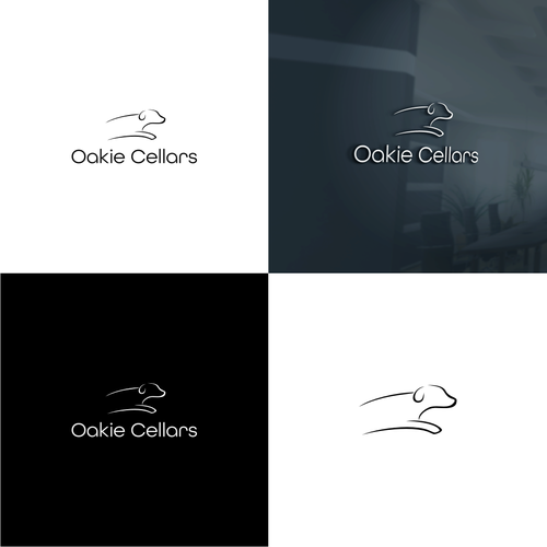 Design a wine cellar logo, named after dog named Oakie | Logo design ...