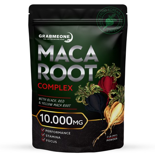 Designs | Design Stunning Maca Root Supplement Label for Pouch ...