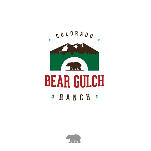 Create an iconic logo for Bear Gulch Ranch, an upscale Colorado ...