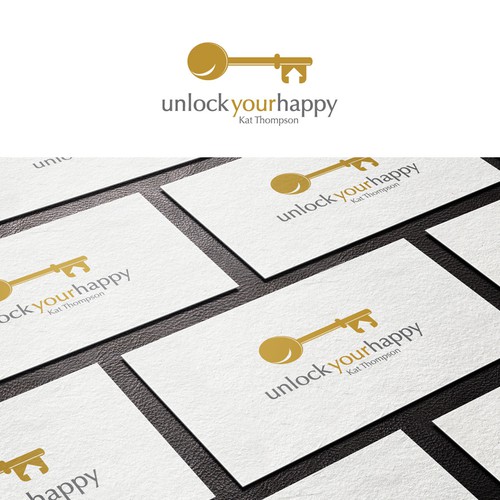 design a vintage key, with the slogan 'unlock your happy' | Logo design ...