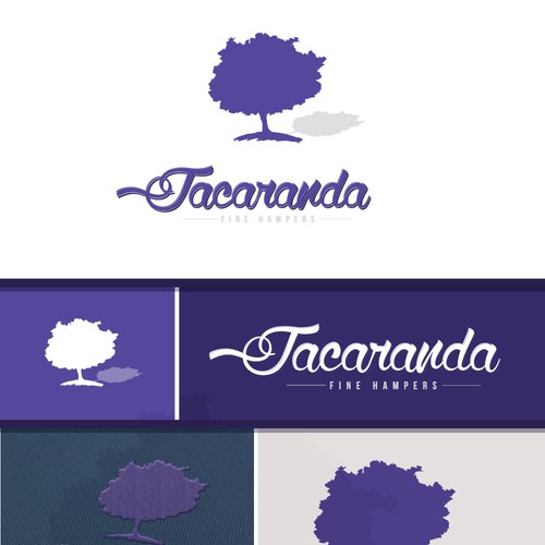 Create a capturing Jacaranda tree fine sketch illustration for a food ...