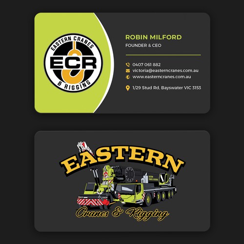 Designs | Eastern Cranes & Rigging | Business card contest