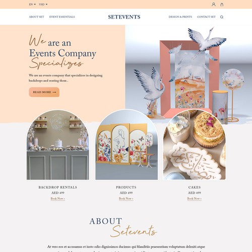 Designs | Develop an elegant website for a creative backdrops rental ...