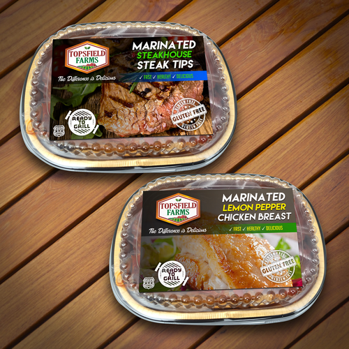 Create new packaging label for national marinated meats brand | Product ...