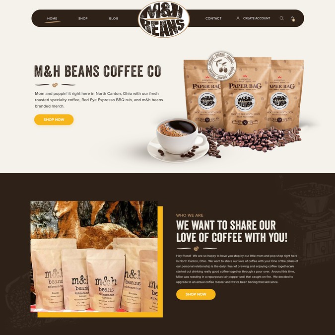Local Coffee Roaster Ecommerce Site | Web page design contest