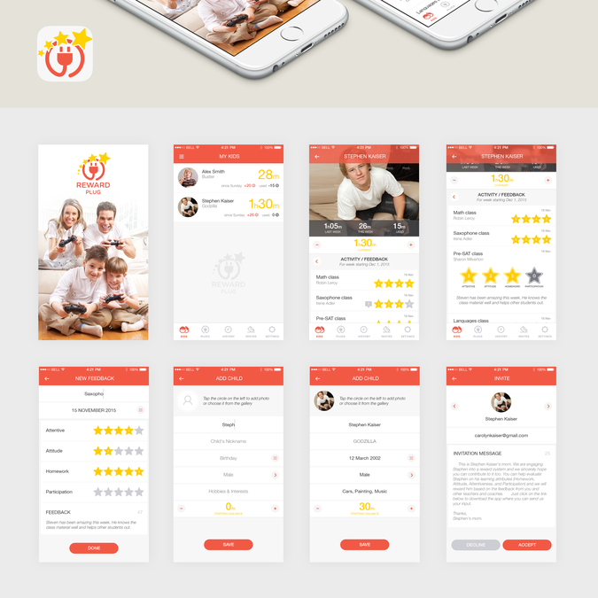 Kids' Performance iPhone app | App design contest