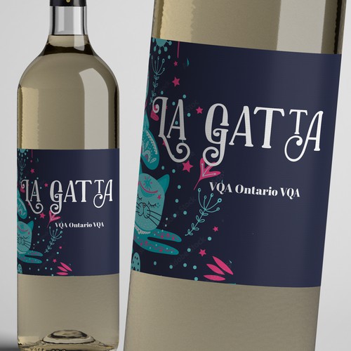 Designs | New fun "cat" wine label for female consumers | Product label ...