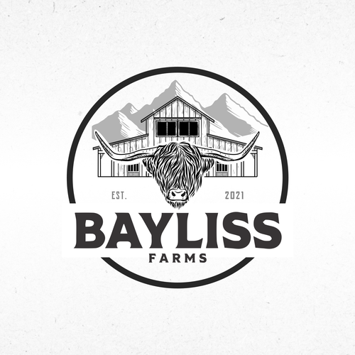 Designs | Highland Cow/Barn themed logo for family farm. | Logo design ...