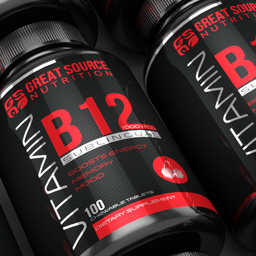 Have fun designing a unique and modern Vitamin B-12 Supplement label ...
