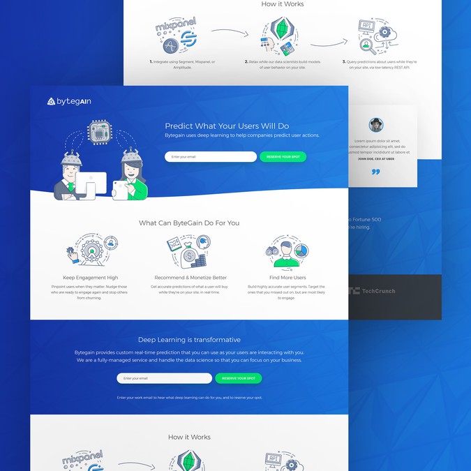 Landing page for AI startup | Landing page design contest