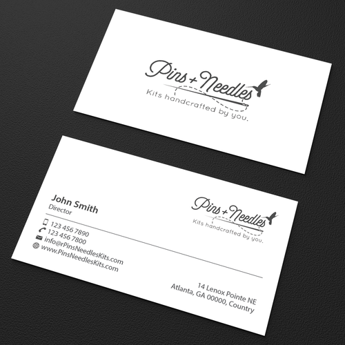 Create a fresh, contemporary business card design for Pins + Needles ...