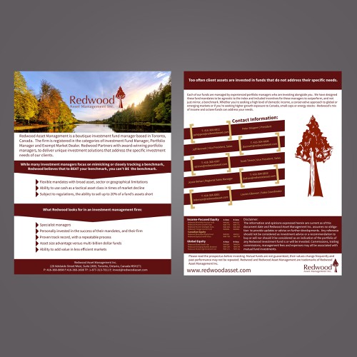 Designs | Create the next brochure design for Redwood Asset Management ...