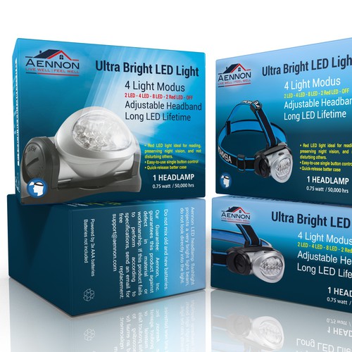 Create A **LED Headlamp Flashlight** Packaging Design To Be Seen All ...