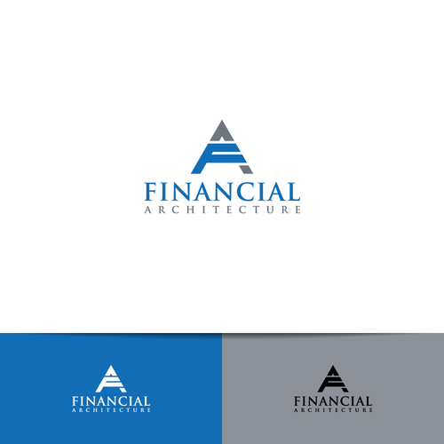 Create a modern clean sketch / blueprint logo for financial planning ...