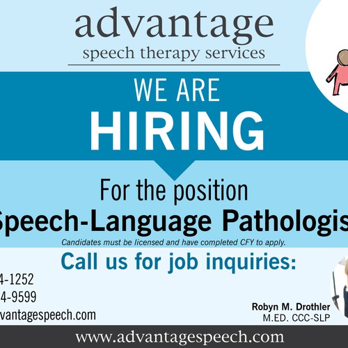 Need eye catching ad to advertise that my speech therapy company is ...