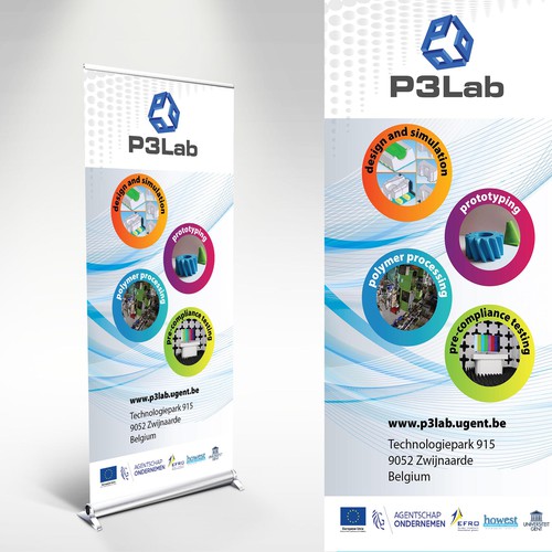 Roll up banner for university group combining the polymer labs and the ...
