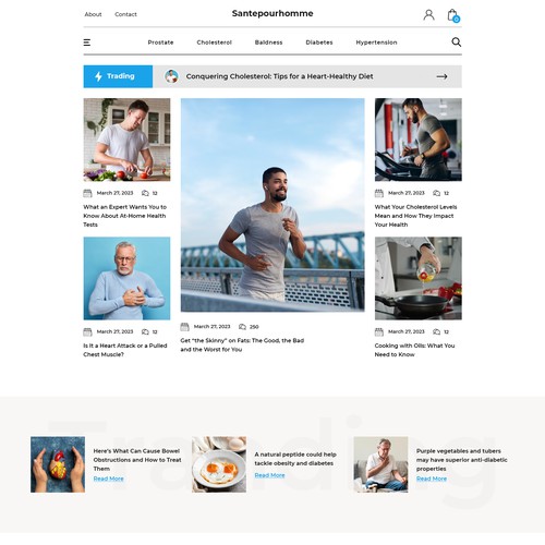 Designs | Health men blog landing page | Web page design contest