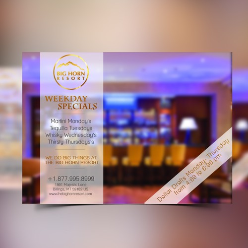 Designs | Waterfront Lounge Promo | Postcard, flyer or print contest