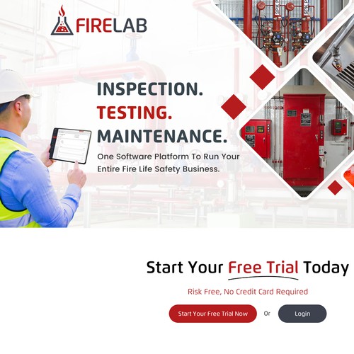 Designs | Design a modern landing page for our fire inspection software ...