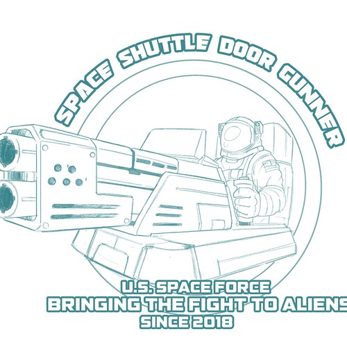 U.S. Space Force Space Shuttle Door Gunner | T-shirt contest