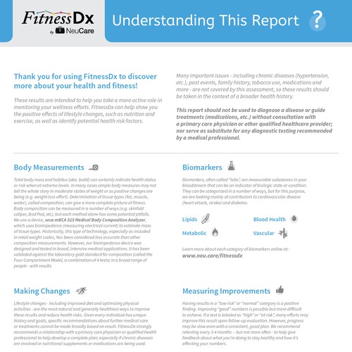 Design medical fitness test "report cards" | Infographic contest