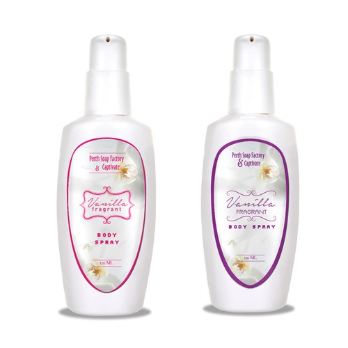 Create an original Vanilla Body Spray label that will fly off the ...