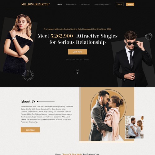 Designs | We need a luxury new web design for Millionaire dating site ...