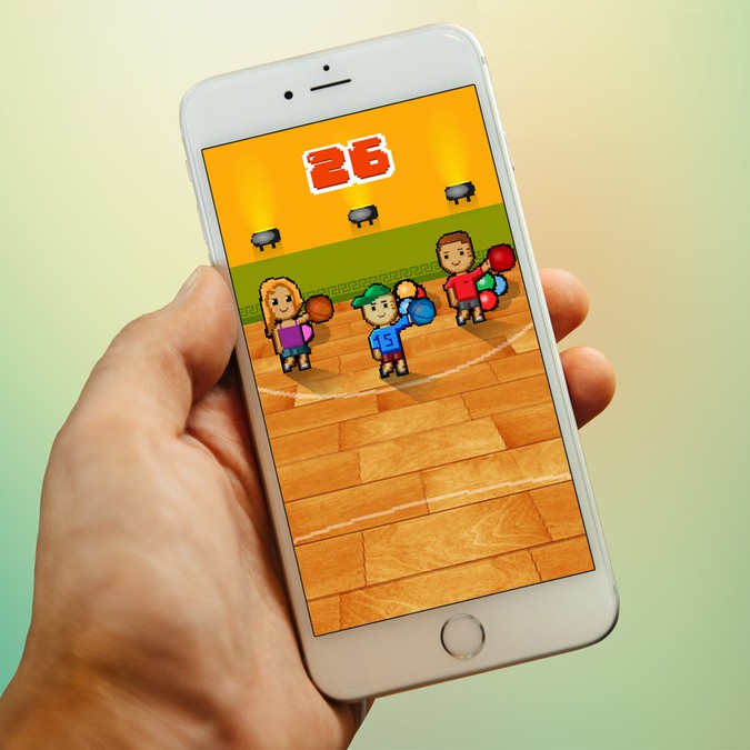 Create a fun, happy, pixelated, cute/kawaii app game where you dodge ...