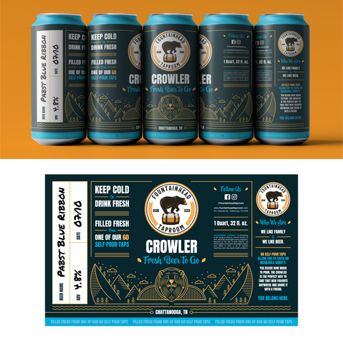 Designs | Strong and Elegant Crowler Beer Can Label | Product label contest