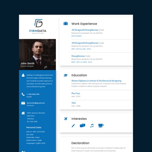 Designs | Create a great CV template for our company! www.firm-data.de ...