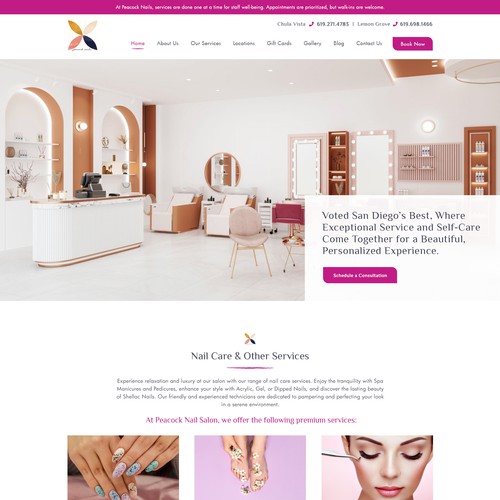 Designs | Peacock Nail Salon Website Redesign: Creating an Inclusive ...