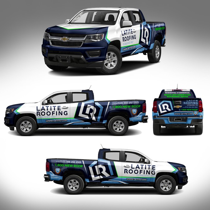 Help design EYE POPPING truck wrap for professional roofing company ...