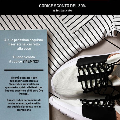 Creare un volantino per un codice sconto di un e-commerce di calzature ...