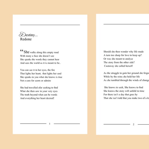 Design an attractive book layout for a Poetry Book | Other book or ...